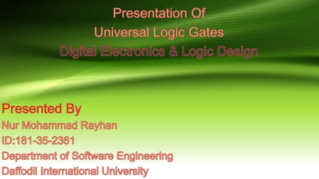 Presentation of universal logic gate | PPTX