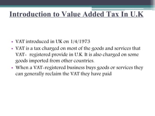 Presentation of VAT in UK | PPTX