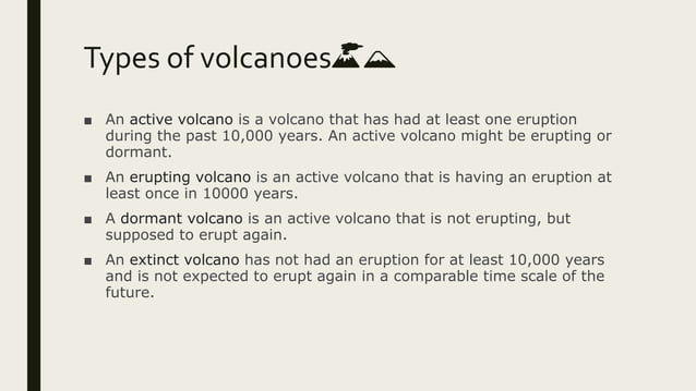 Presentation of volcanoes | PPT