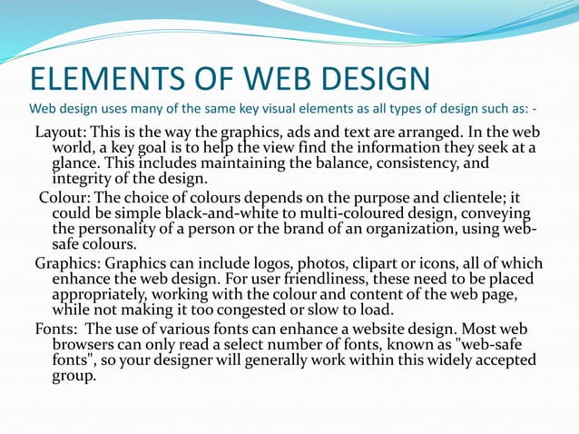 Presentation of web designing | PPTX | Web Design and HTML | Internet