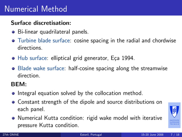 Hydrodynamic Analysis Of A Horizontal Axis Marine Current Turbine With A Boundary Element Method