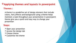 Presentation omt.power point layout and themes applying | PPTX