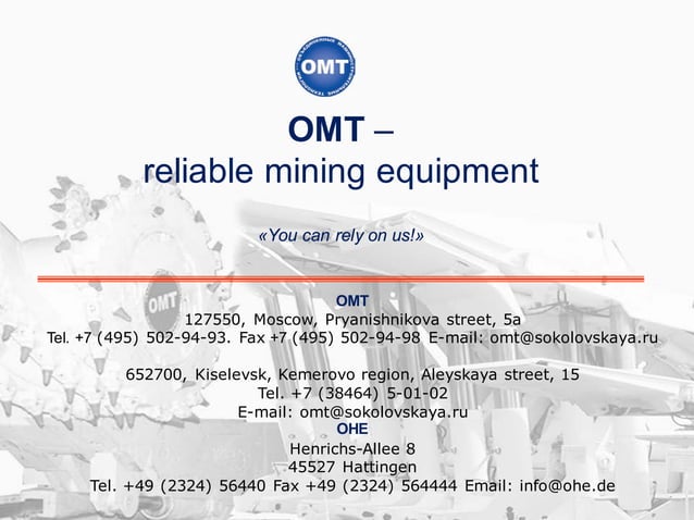 Presentation omt 2012 part 1eng | PPT