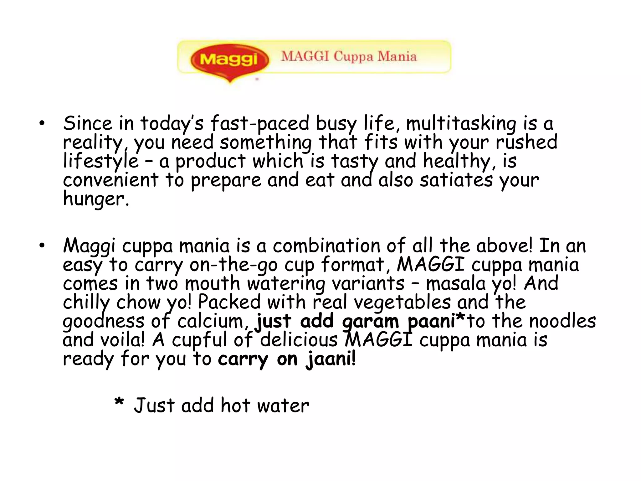 Presentation on Maggi | PPTX