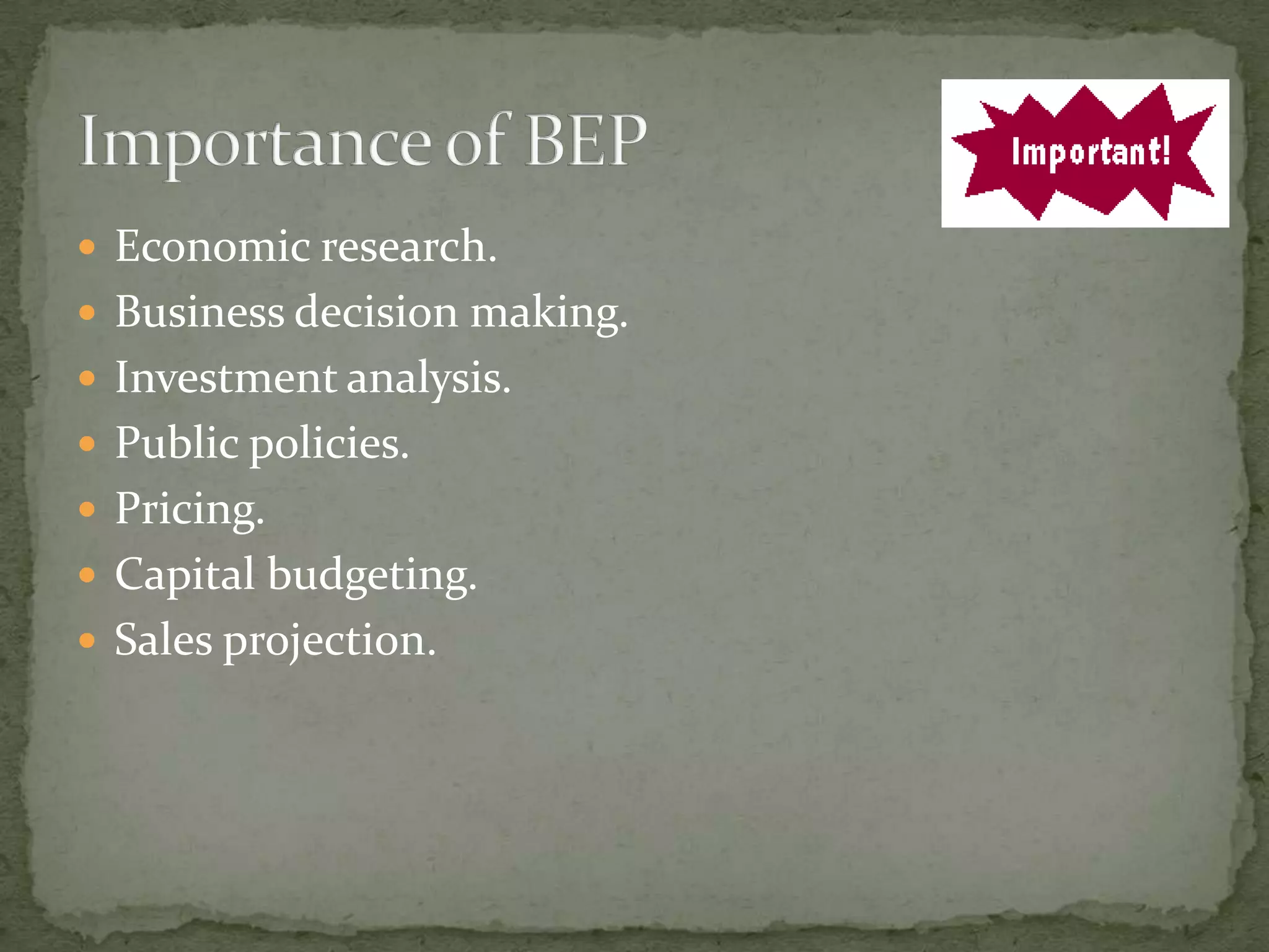 Presentation on BEP | PPTX