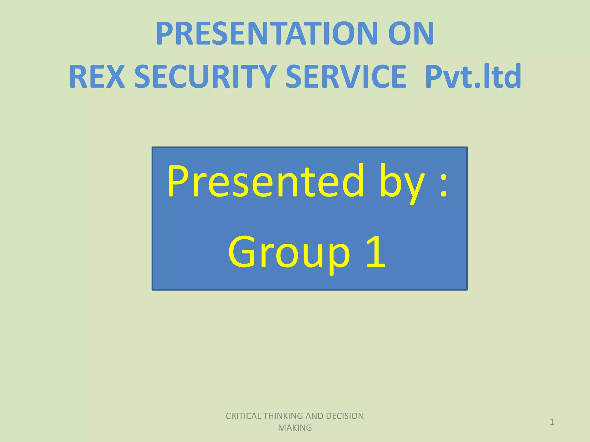 Presentation on rex security service | PPT