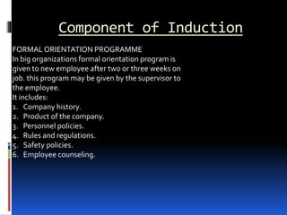 Presentation on induction and placement | PPTX | Careers