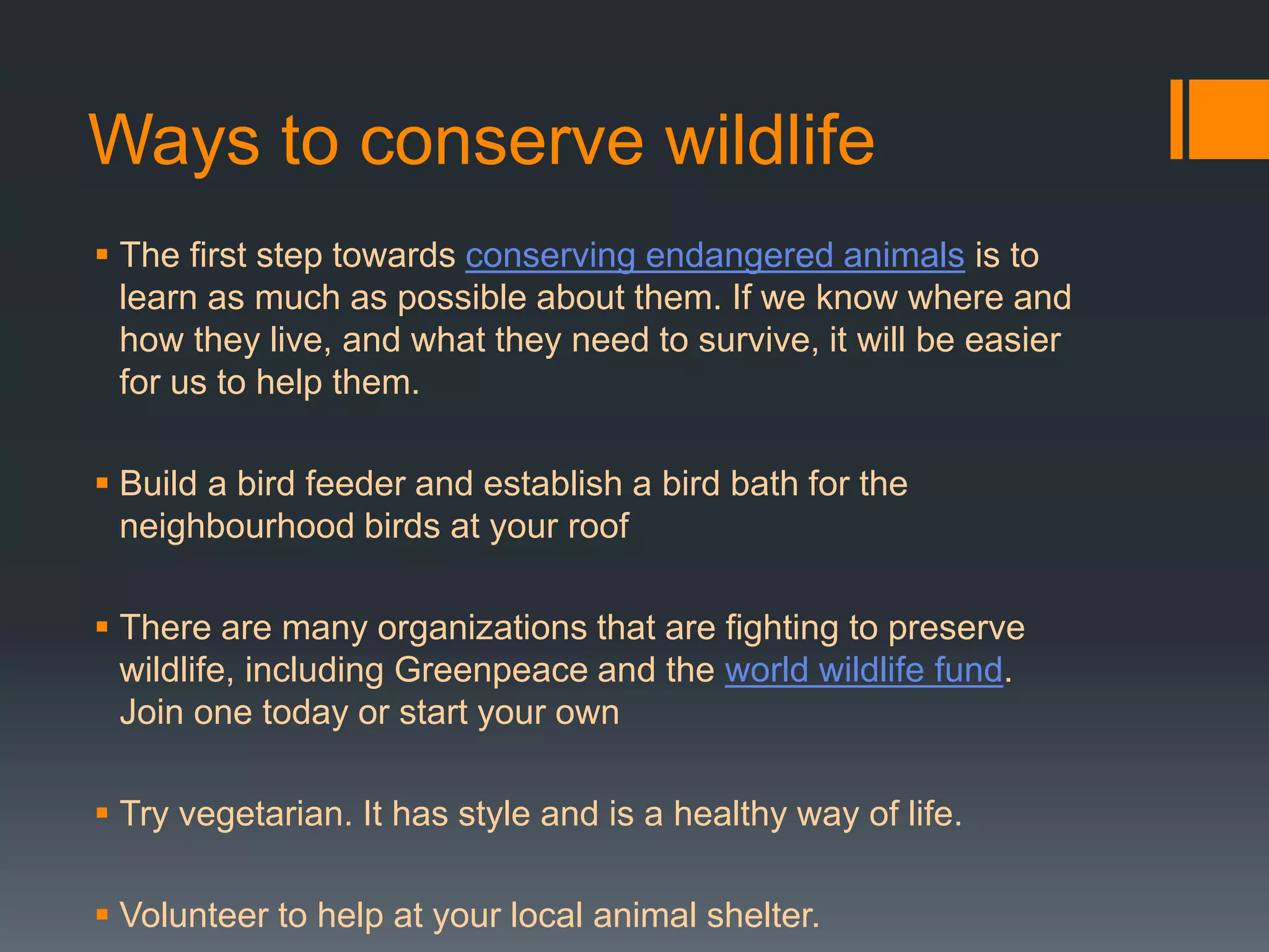 Presentation on nature and wildlife conservation | PPTX