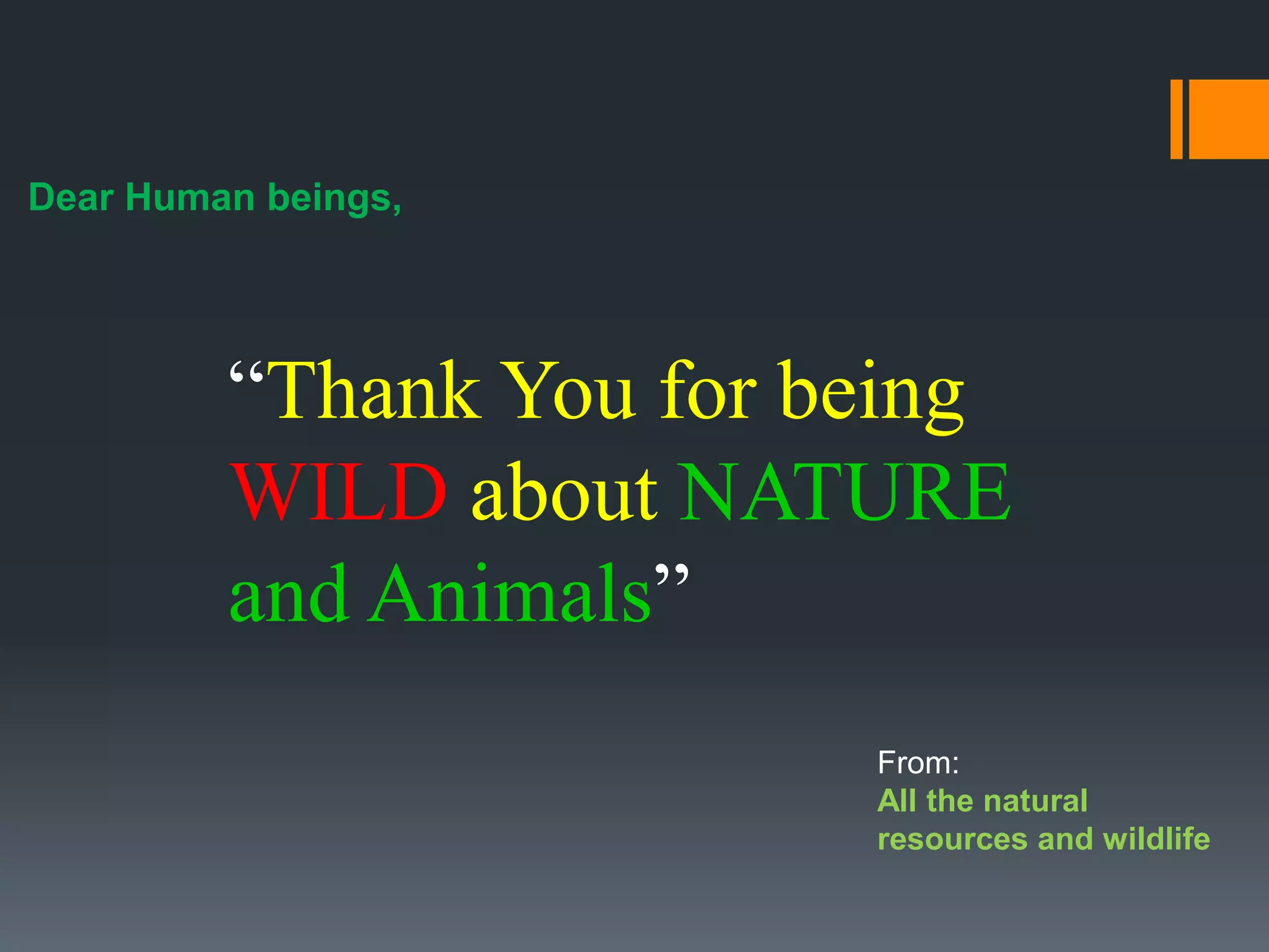 Presentation on nature and wildlife conservation | PPTX