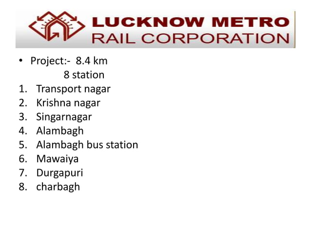 lucknow metro ppt | PPTX | Rail Travel | Travel Type