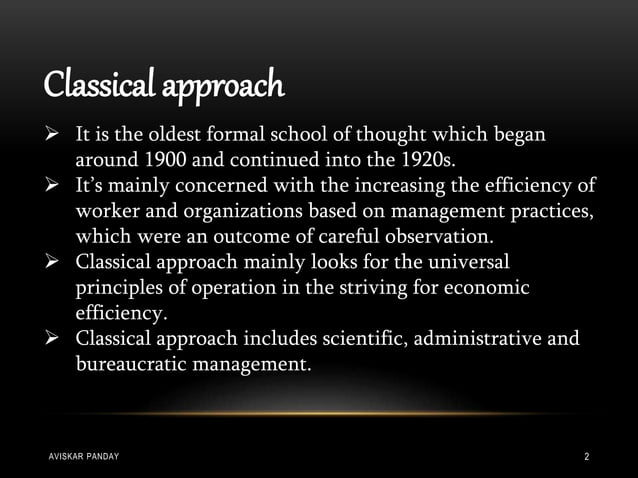 Presentation on Classical Approach | PPT