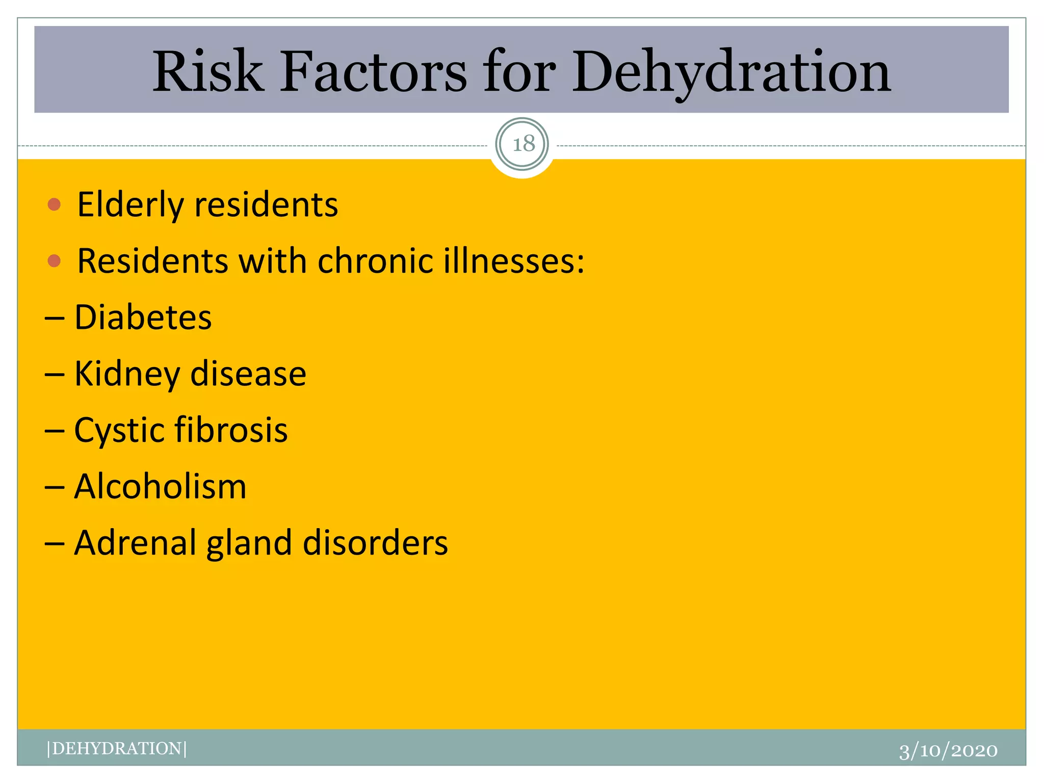 Presentation on "DEHYDRATION" | PPTX