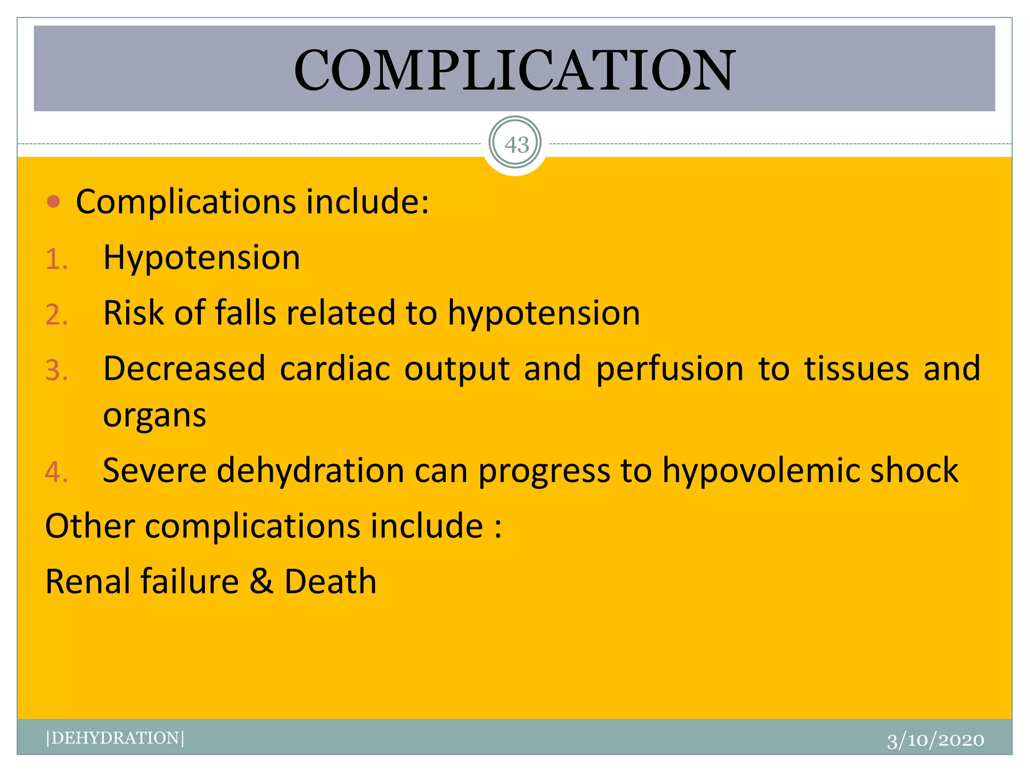 Presentation on "DEHYDRATION" | PPTX