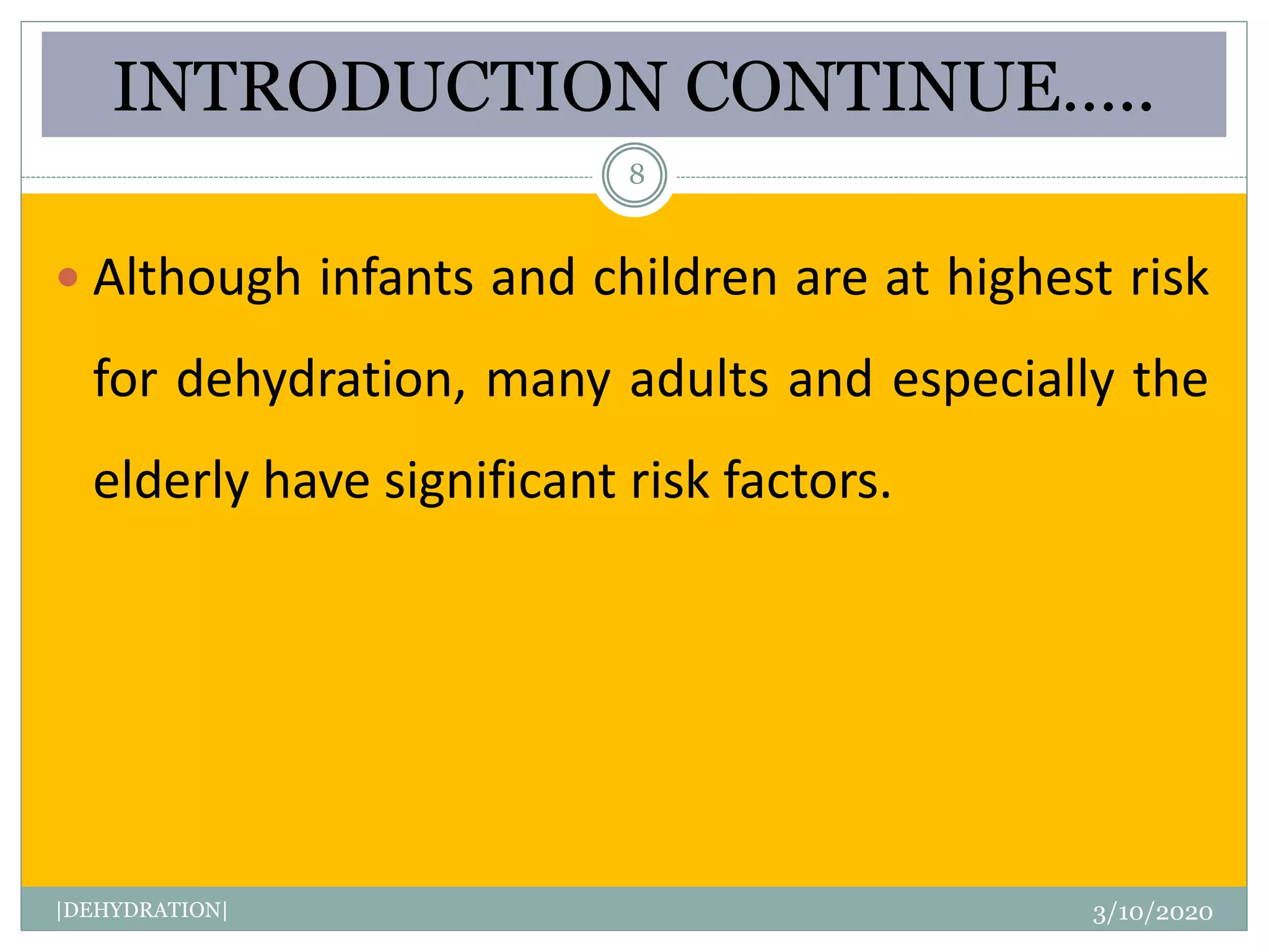 Presentation on "DEHYDRATION" | PPTX