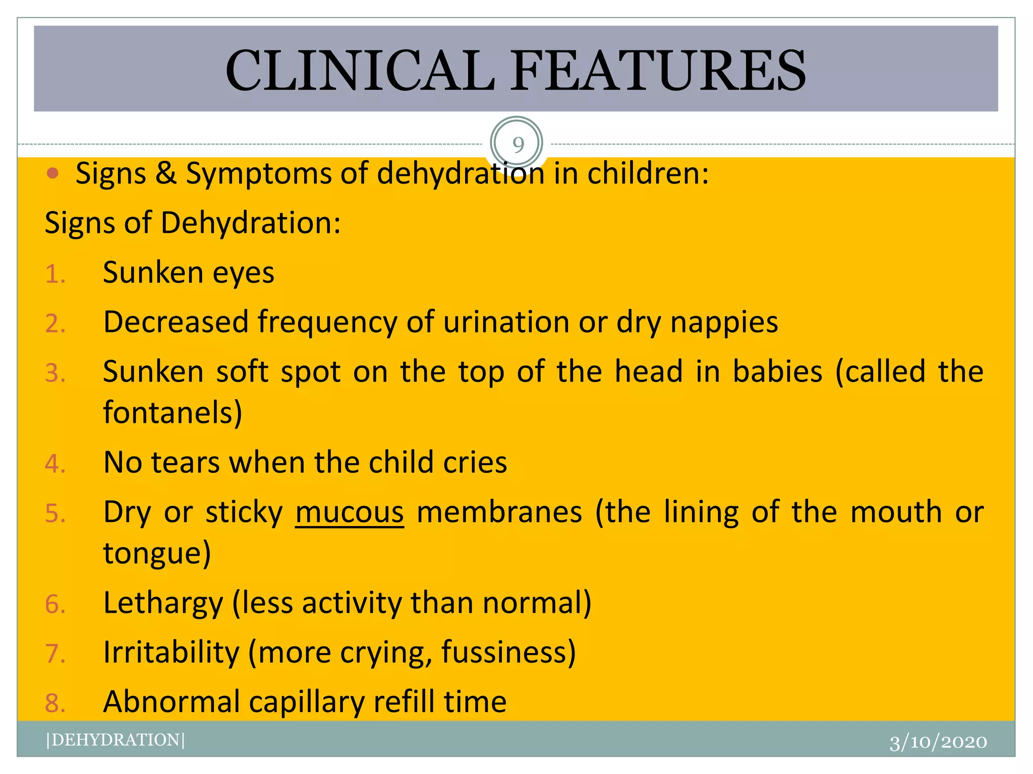 Presentation on "DEHYDRATION" | PPTX