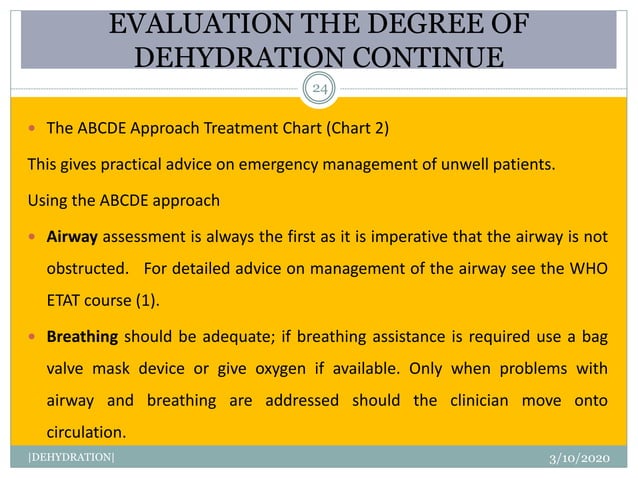 Presentation on "DEHYDRATION" | PPTX | First Aid | Injuries