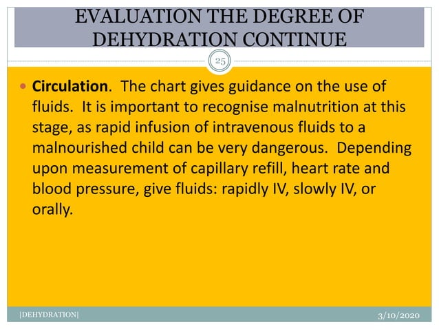 Presentation on "DEHYDRATION" | PPTX | First Aid | Injuries