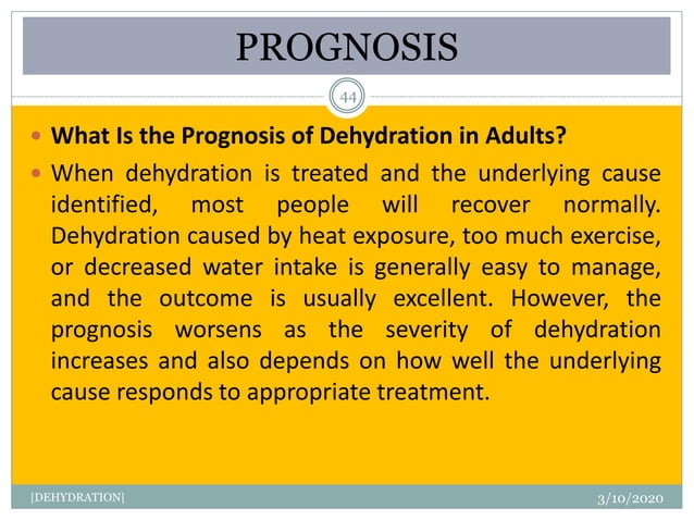 Presentation on "DEHYDRATION" | PPTX | First Aid | Injuries