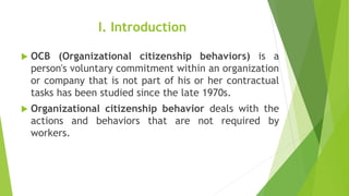 Organization Behavior-Teachers' Organizational Citizenship Behaviors ...