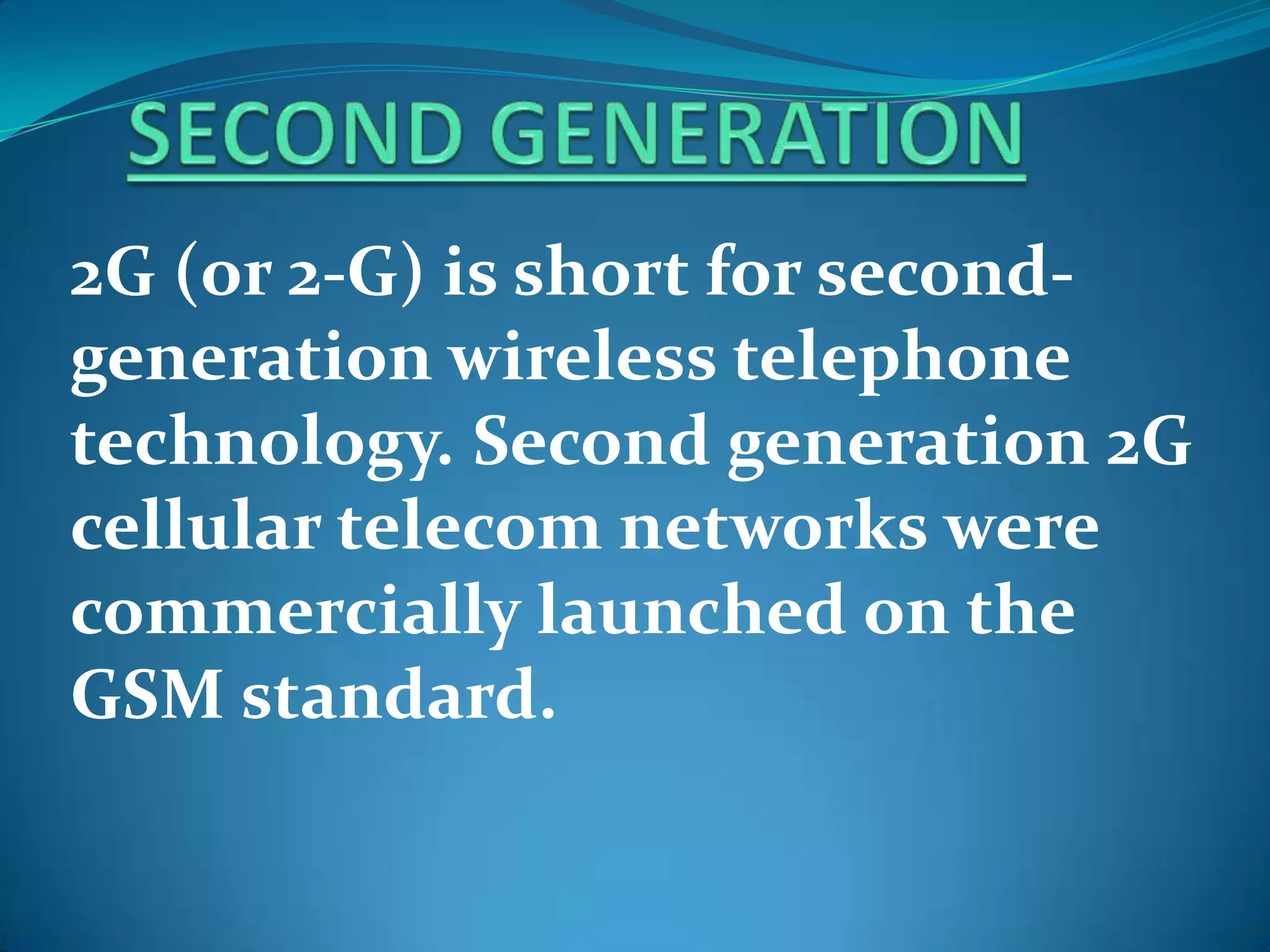 Presentation on 2 nd generation telecommunication system | PPTX