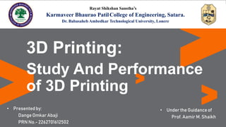 Presentation on 3D Printing.pptx presentation | PPTX