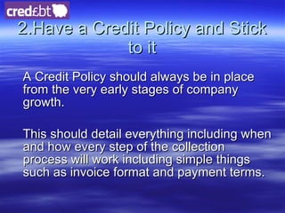 Presentation On 7 Steps To Effective Credit Control | PPT