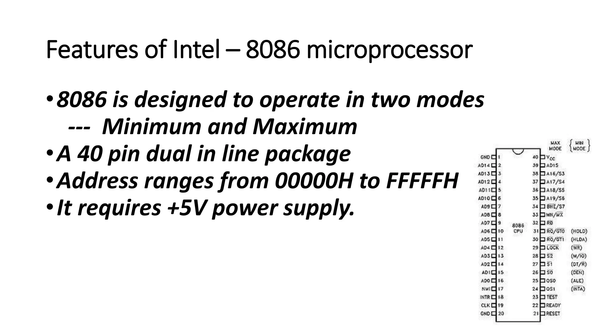 Presentation on 8086 Microprocessor | PPTX
