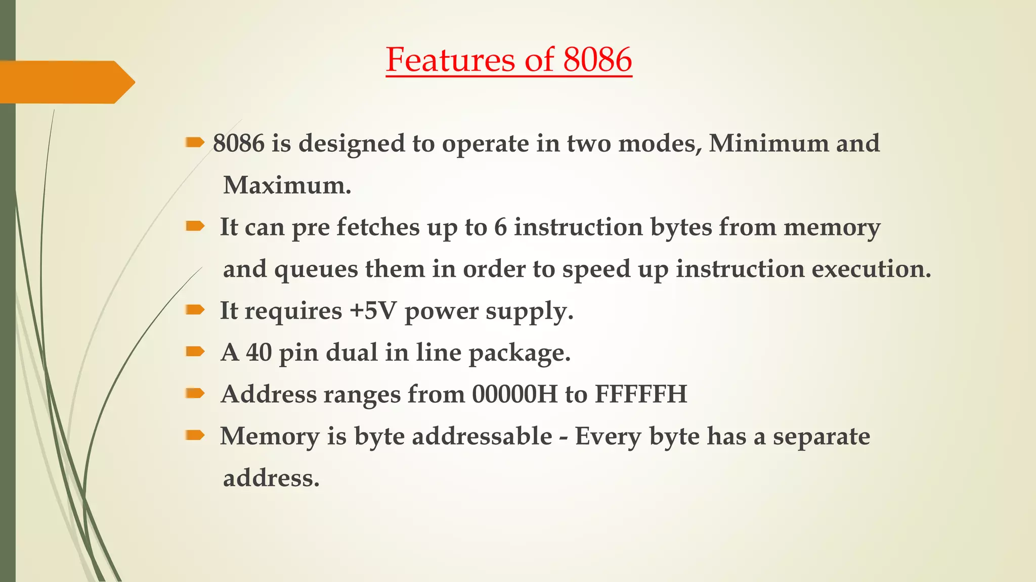 Presentation on 8086 microprocessor | PPTX | Operating Systems ...
