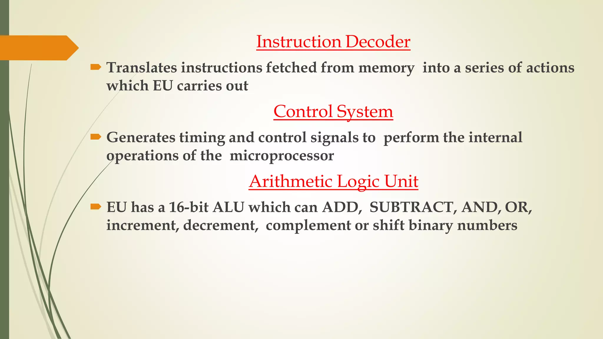 Presentation on 8086 microprocessor | PPTX | Operating Systems | Computer Software and Applications