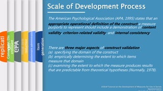 Presentation on a brief tutorial on the development of measures for use ...
