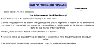 Presentation on Access Cavity Preparation in Premolars (Maxillary and ...