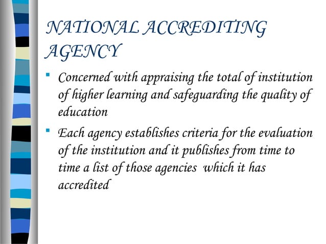 Presentation on Accreditation | PPT | Professional School ...