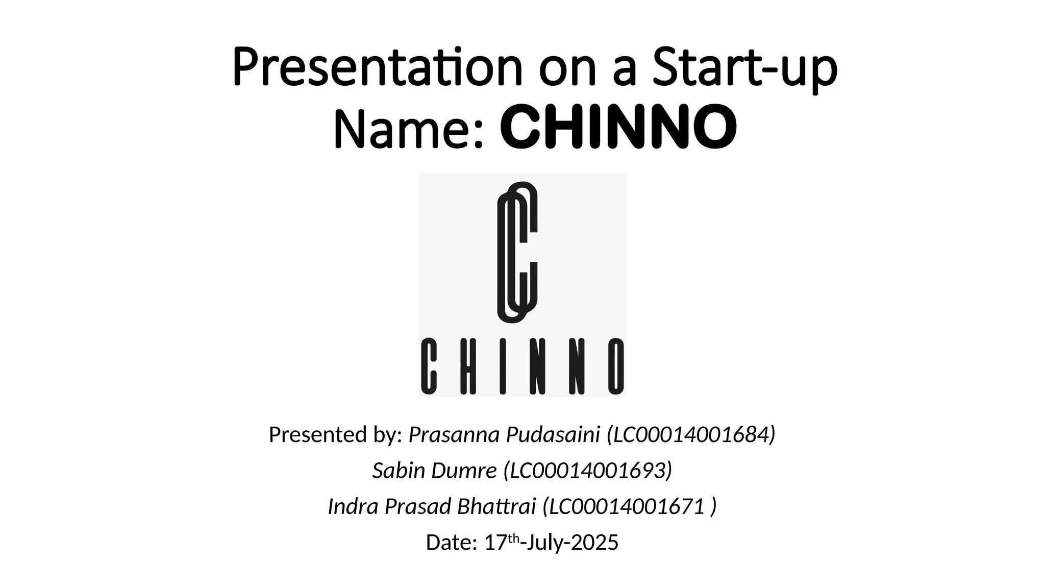 Presentation on a Chinno Clothing Brand in Nepal | PPTX