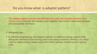 Presentation on adapter pattern | PPTX