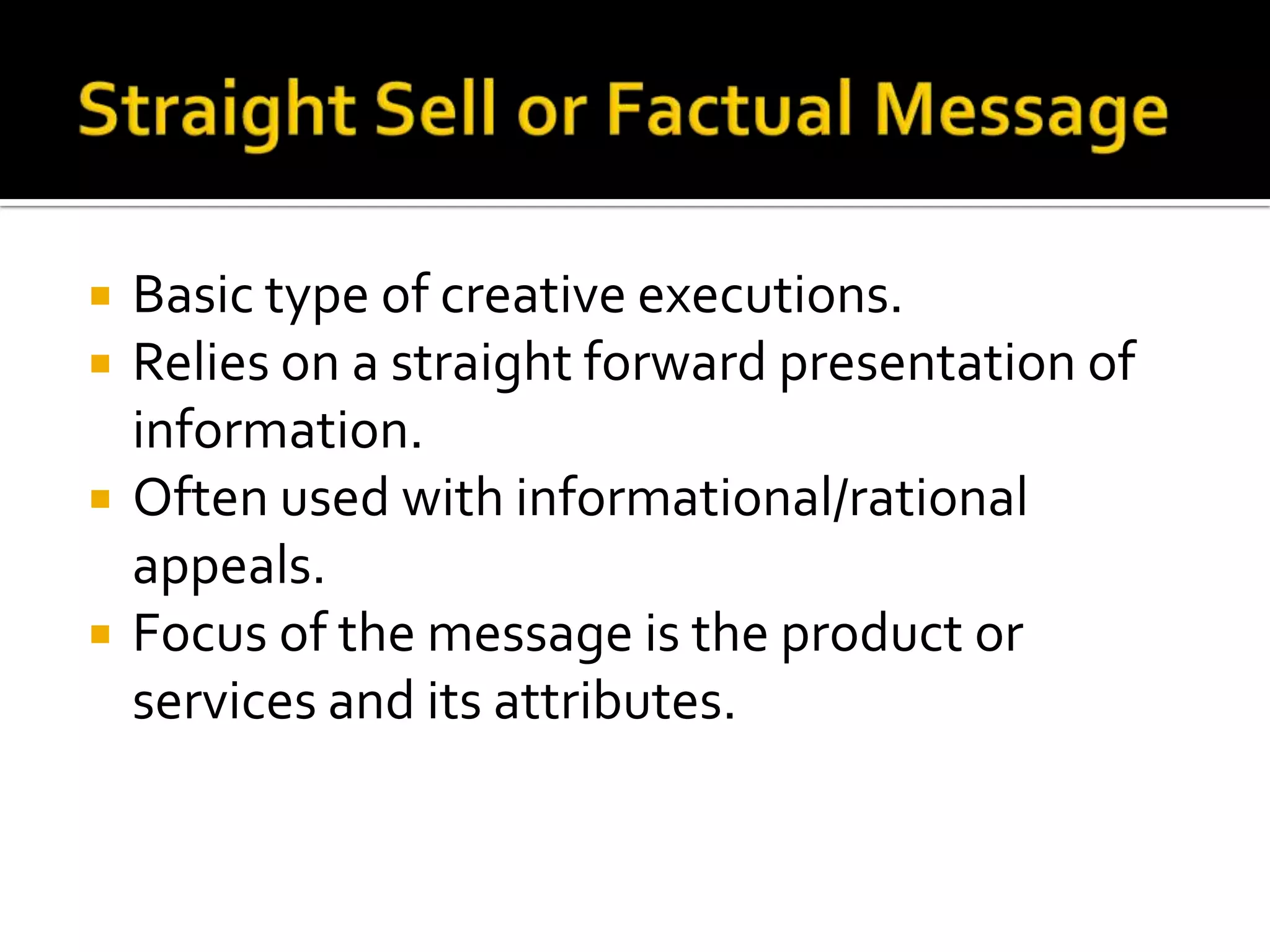 Presentation on advertising execution styles | PPTX