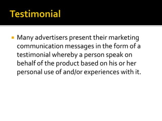 Presentation on advertising execution styles | PPTX