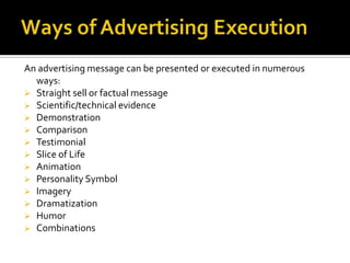 Presentation on advertising execution styles | PPTX