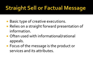 Presentation on advertising execution styles | PPTX