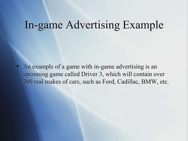 A2 Media Presentation - Advertising in Gaming | PPT