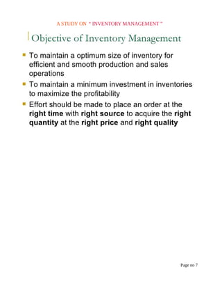 Presentation on INVENTORY MANAGEMENT | PDF