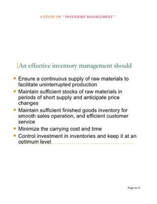 Presentation on INVENTORY MANAGEMENT | PDF