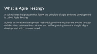 Presentation on Agile Testing | ODP