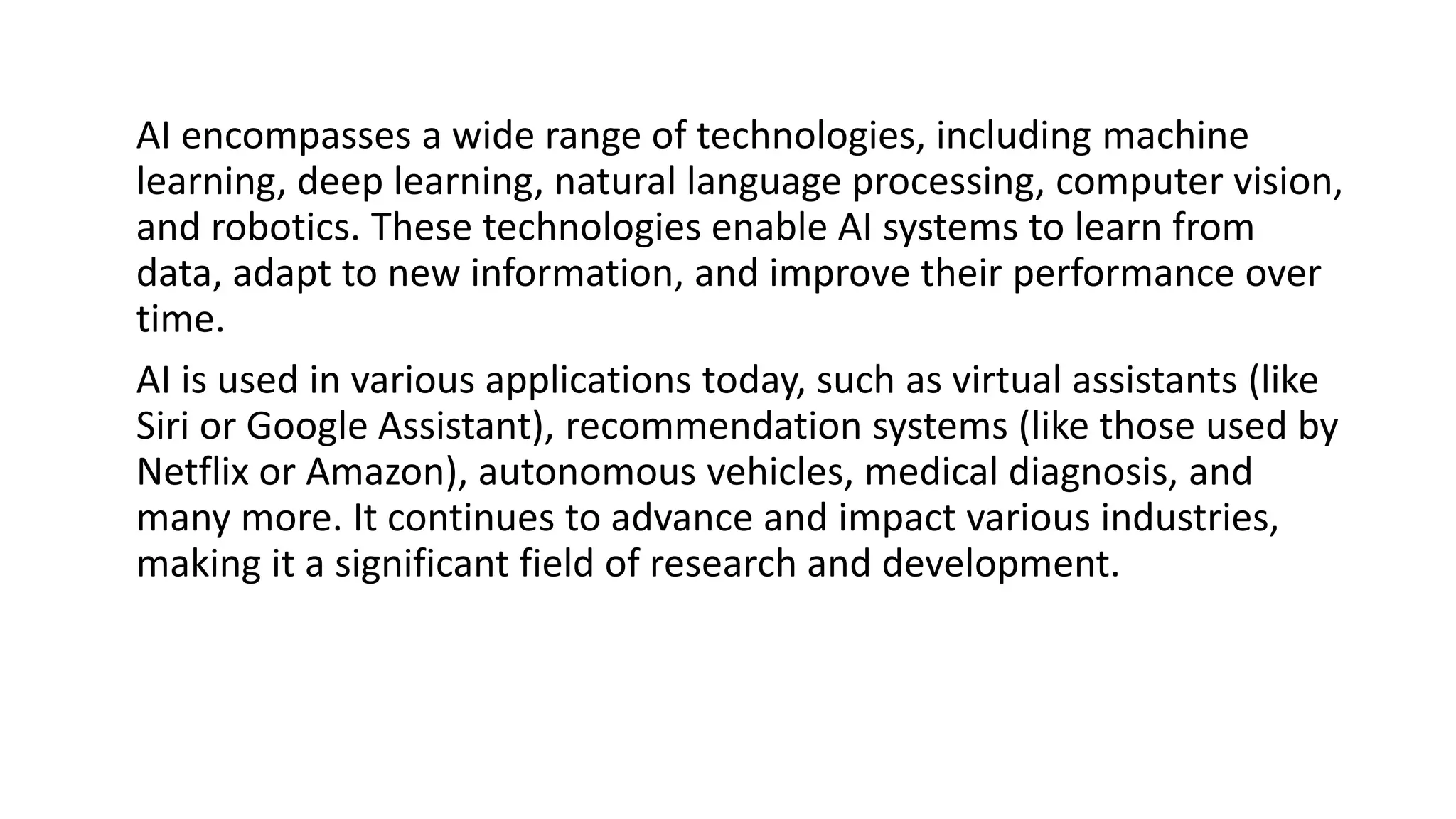 Presentation on AI.pptx introduction of artificial intelligence | PPTX