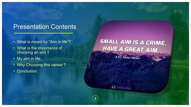 Presentation On Aim In Life | PPTX | Technology & Computing