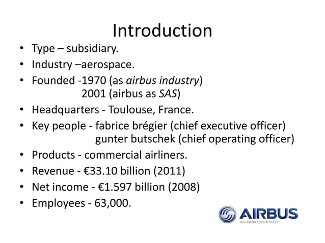 Presentation on airbus | PPTX | Air Travel | Travel Type