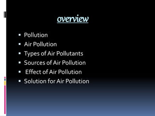 Presentation on air pollution | PPTX