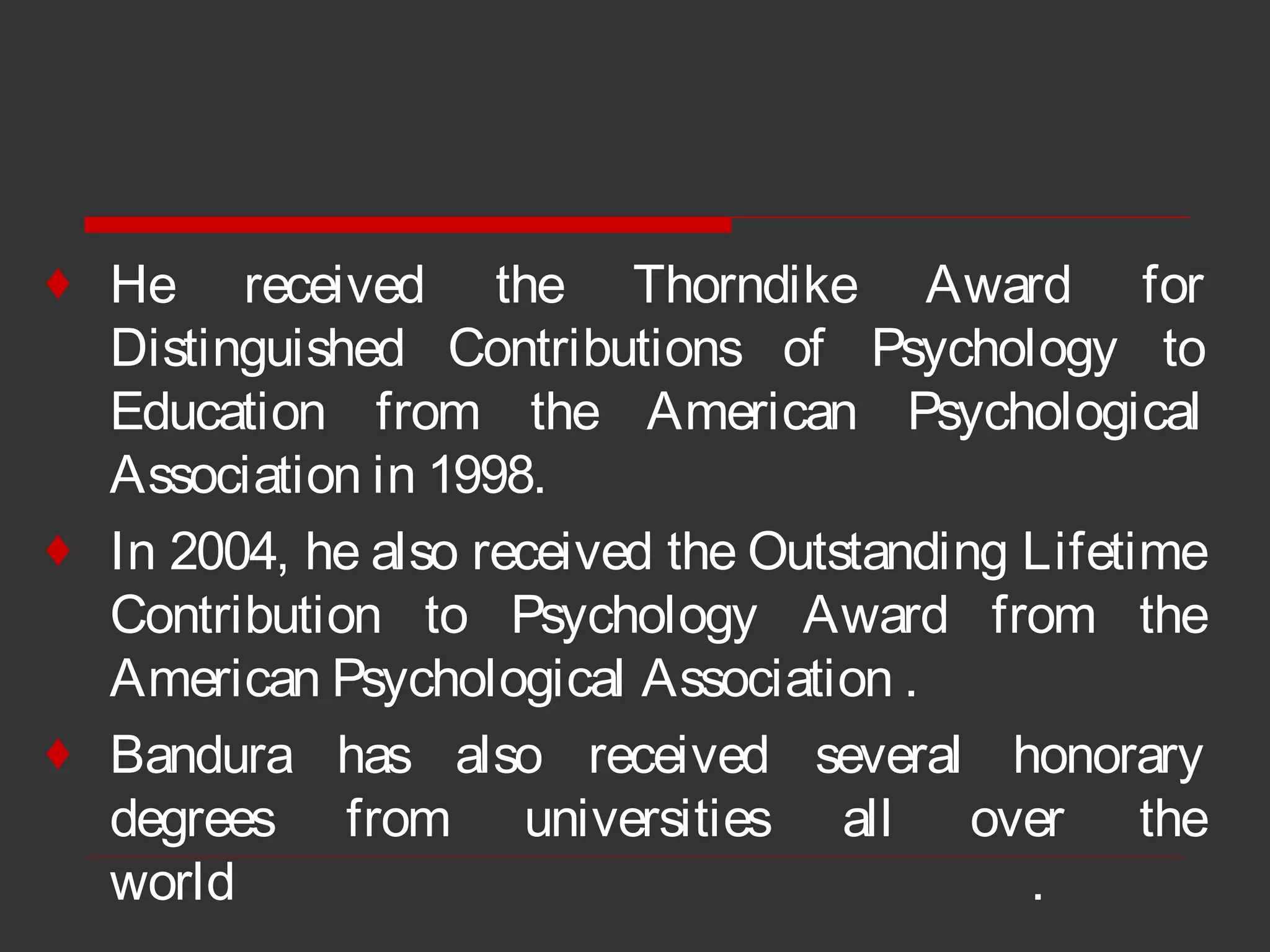 Presentation on albert bandura | PPT