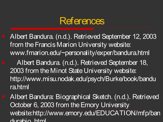 Presentation on albert bandura | PPT