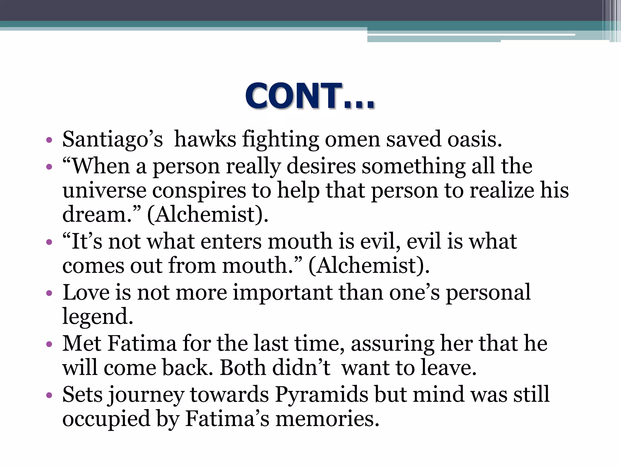 Presentation on alchemist novel | PPTX