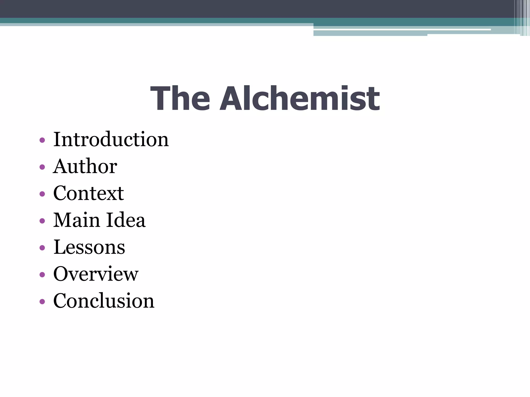 Presentation on alchemist novel | PPTX